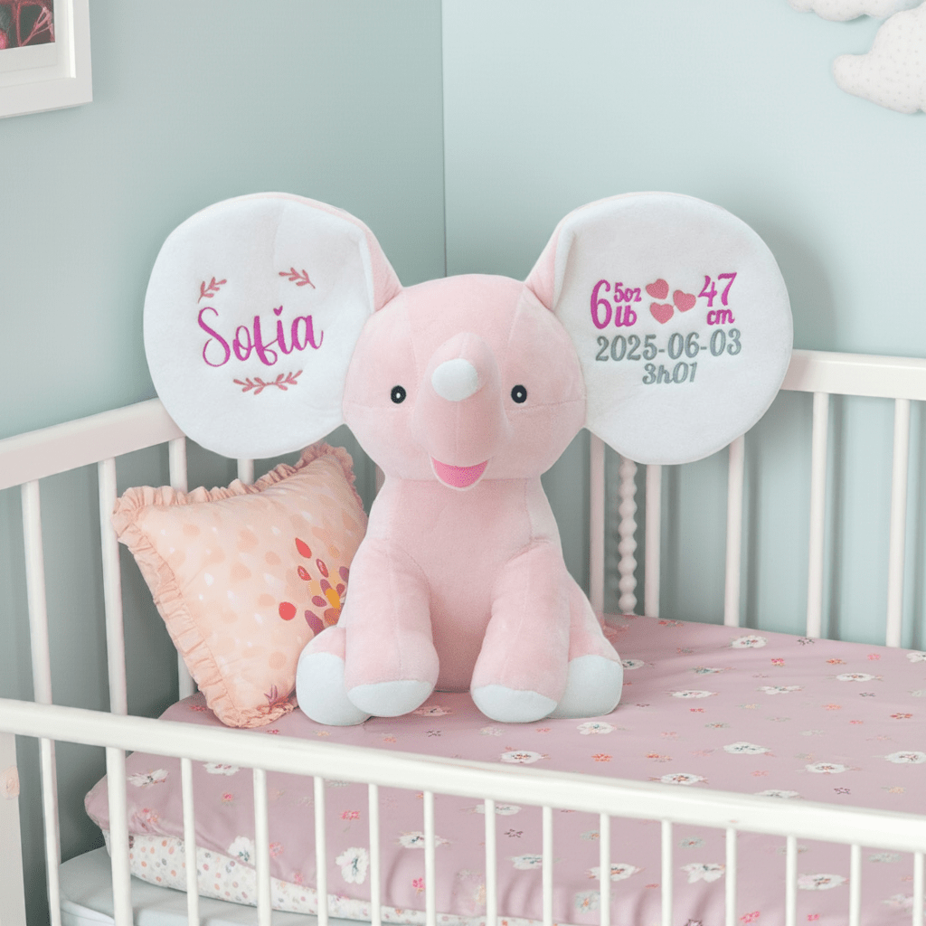 Pink Elephant Personalized Stuffed Animal * Custom Embroidery Included ...